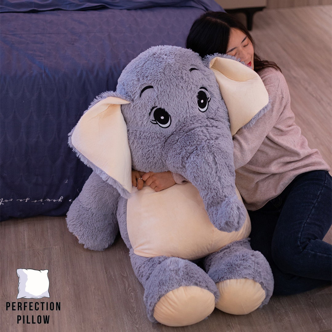 Cuddly Elephant Toy Cute Elephant Plush Big Fluffy Friend Flappy Ears ...