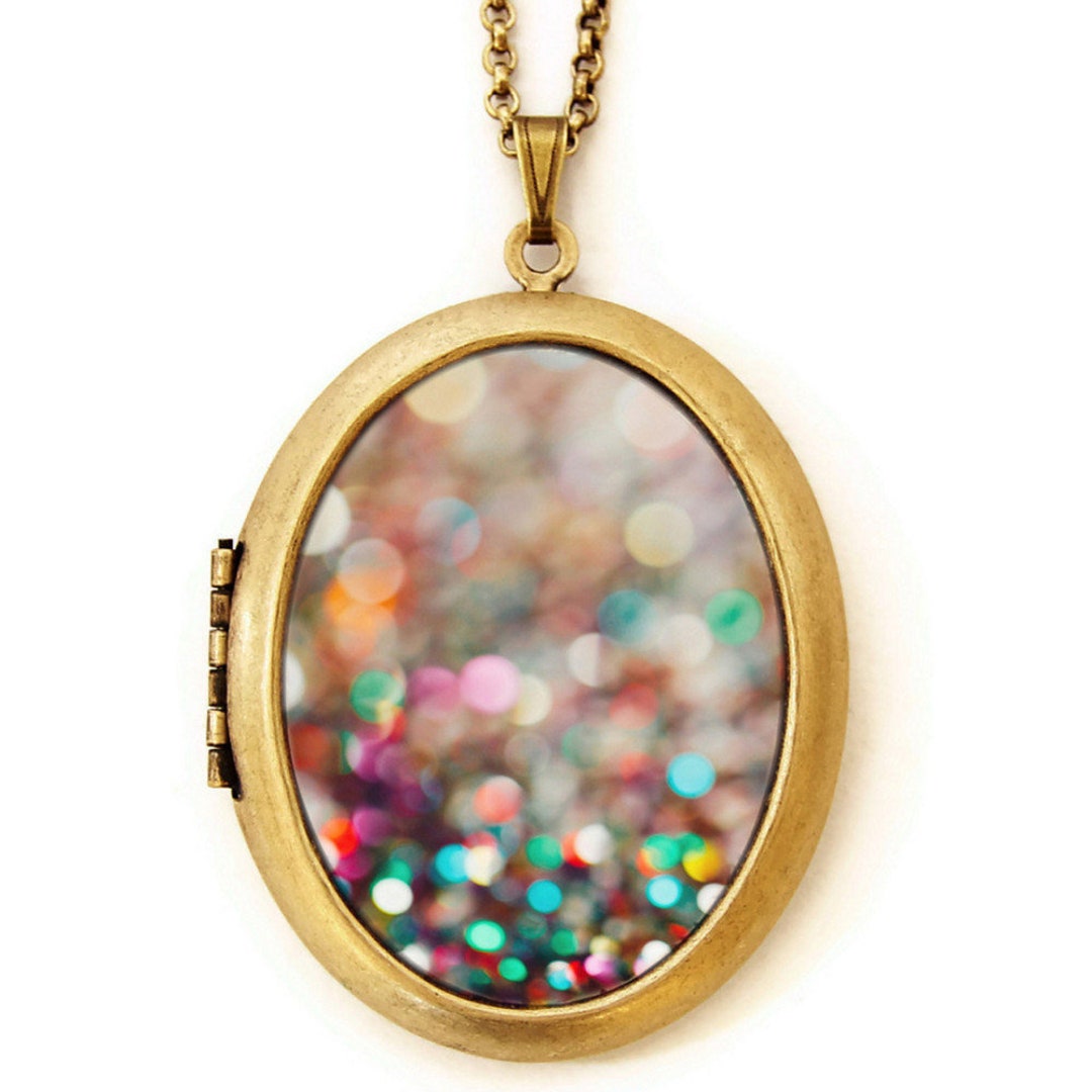 Photo Locket - Partay - Colorful Confetti Abstract Pretty Photo Locket ...