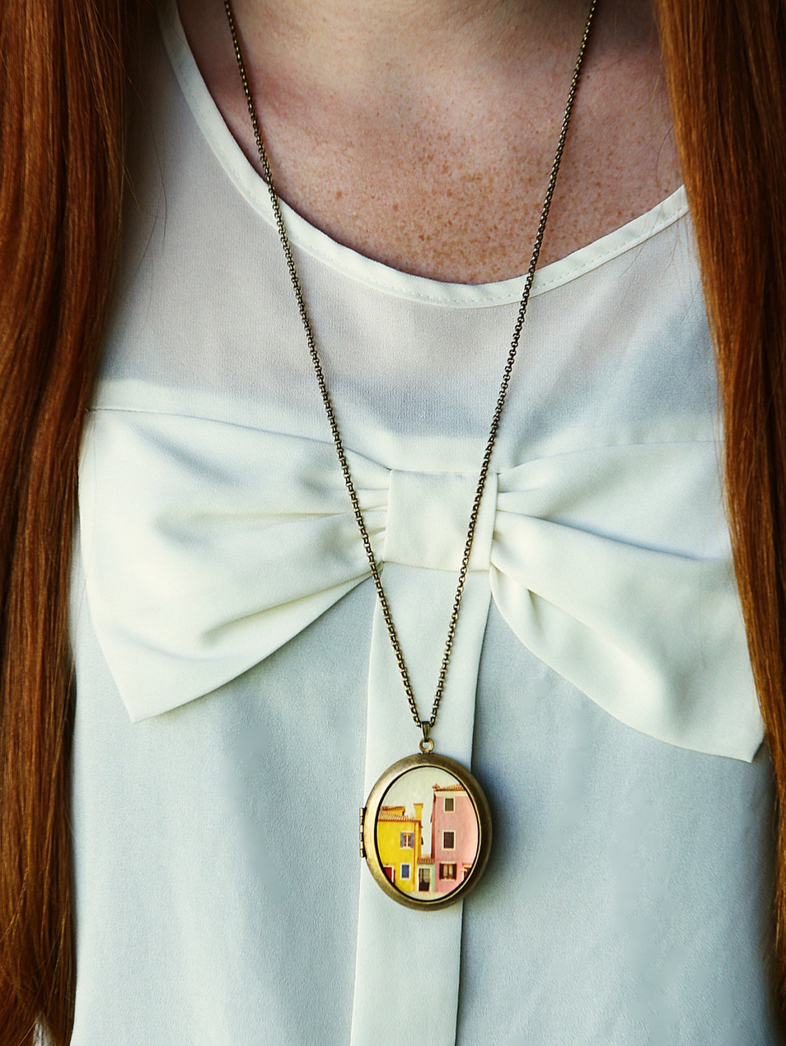 Photo Locket C'mon Get Happy Pastel Houses in Italy | Etsy