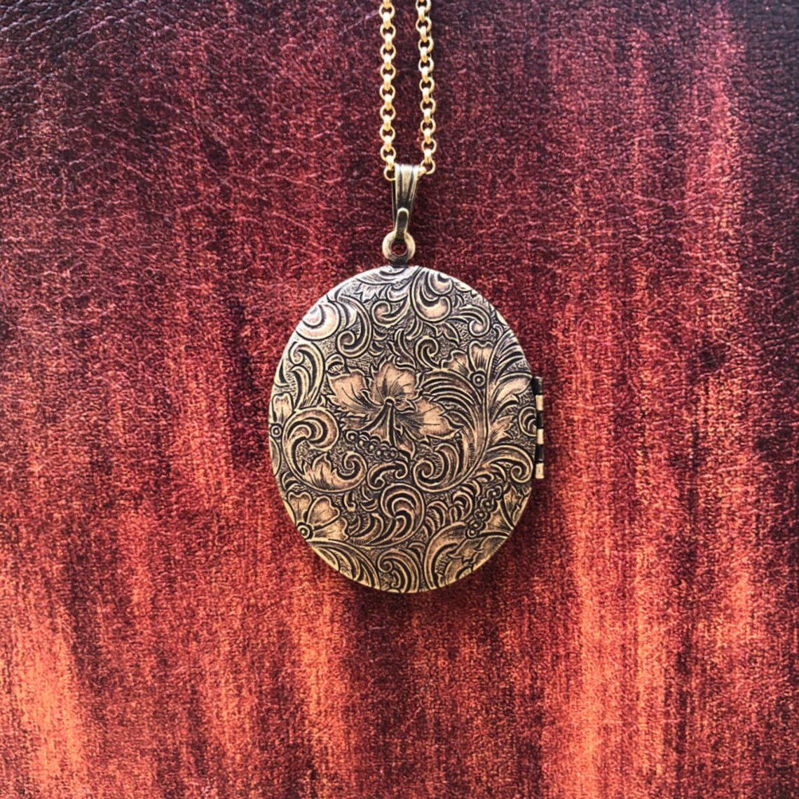 Art Locket Hand Drawn Floral Art Locket Necklace Deluxe | Etsy