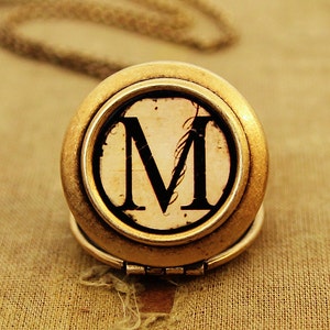 Vintage Alphabet Locket - Monogram Initial Locket Necklace - Etsy