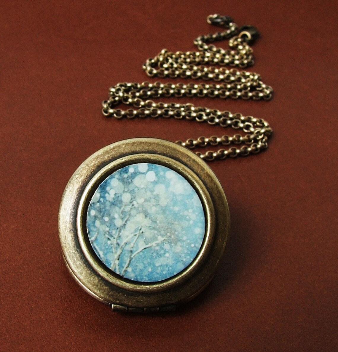 Photo Locket Necklace Snowblind Winter Snow Blizzard Photo - Etsy