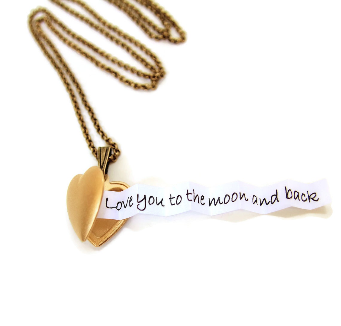 Secret Message Locket Brushed Matte Gold Heart Locket - Etsy