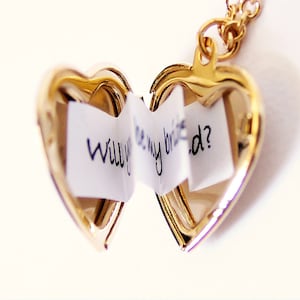Gold Heart Locket - Secret Message Locket - Shiny Gold Edition ...