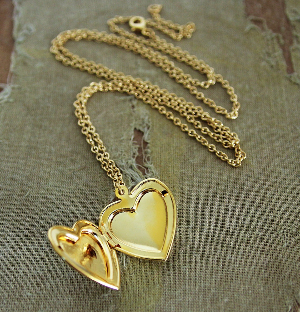 Secret Message Heart Locket Shiny Gold Embossed Edition - Etsy