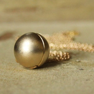 Secret Message Locket - Matte Gold Vintage Ball Locket Necklace - Makes ...