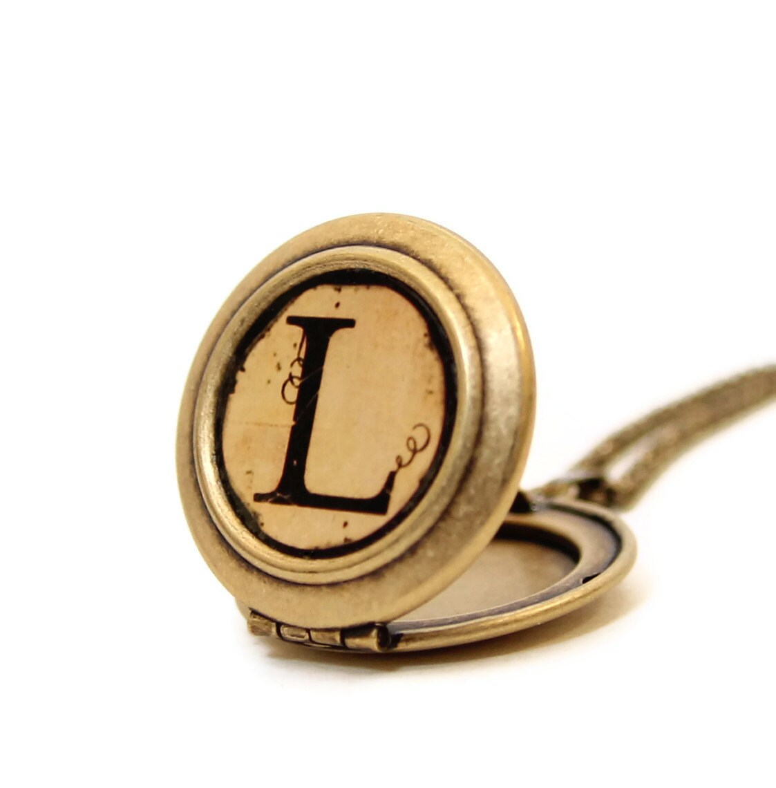 Vintage Alphabet Locket Monogram Initial Locket Necklace - Etsy