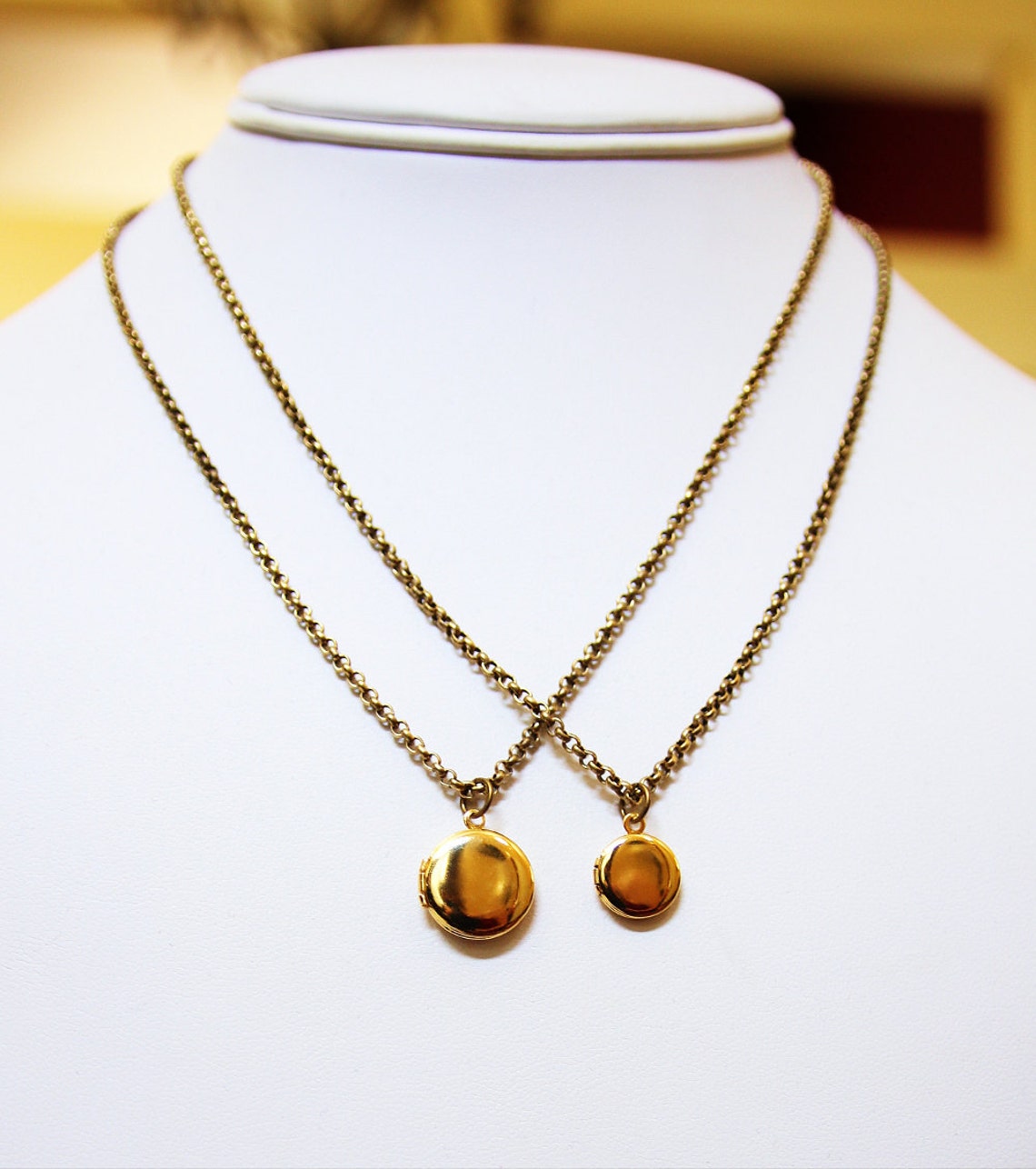 Generations - Two Teeny Tiny Shiny Gold Lockets - Mother and Daughter ...