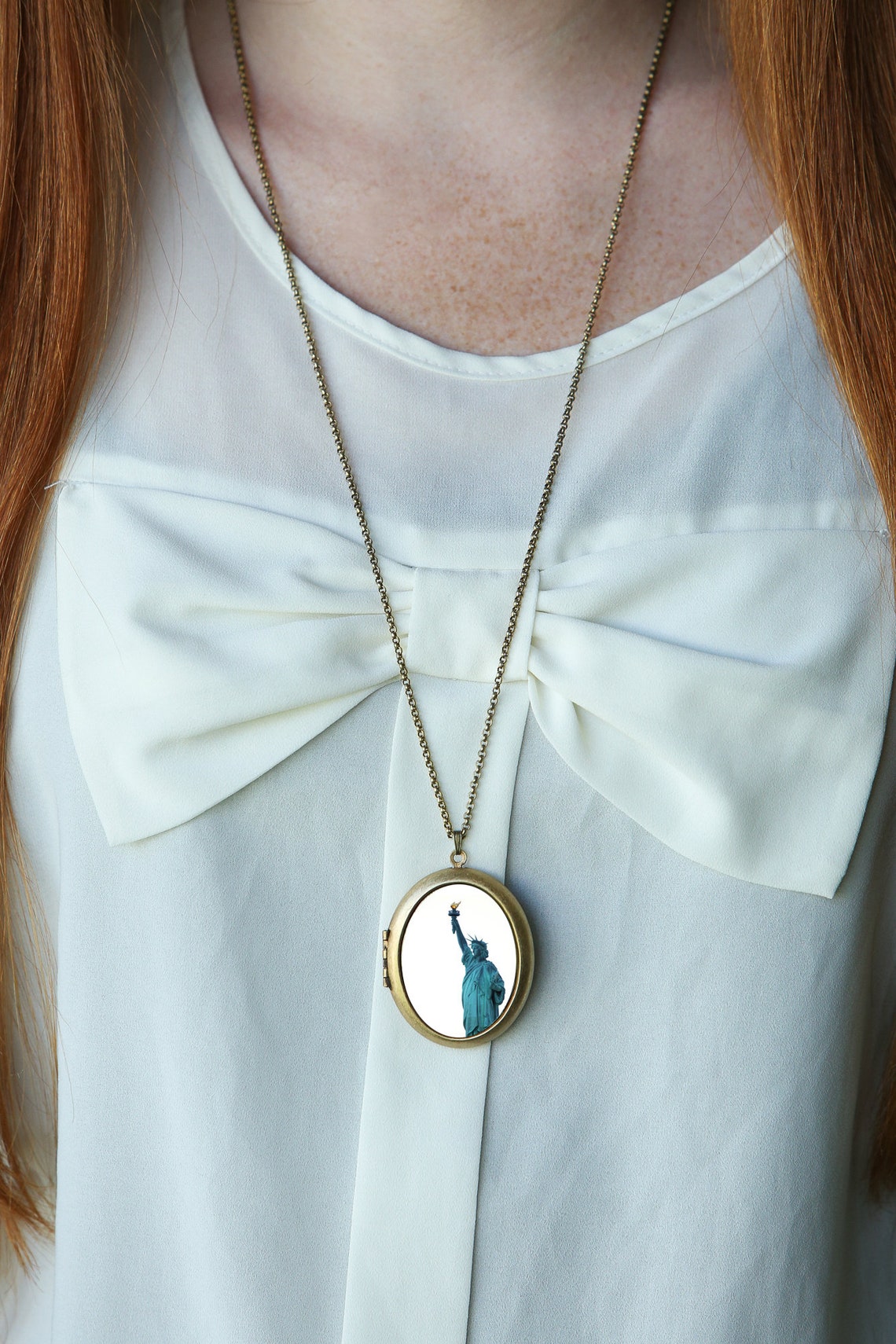 Statue of Liberty Photo Locket NYC Photo Locket Necklace - Etsy
