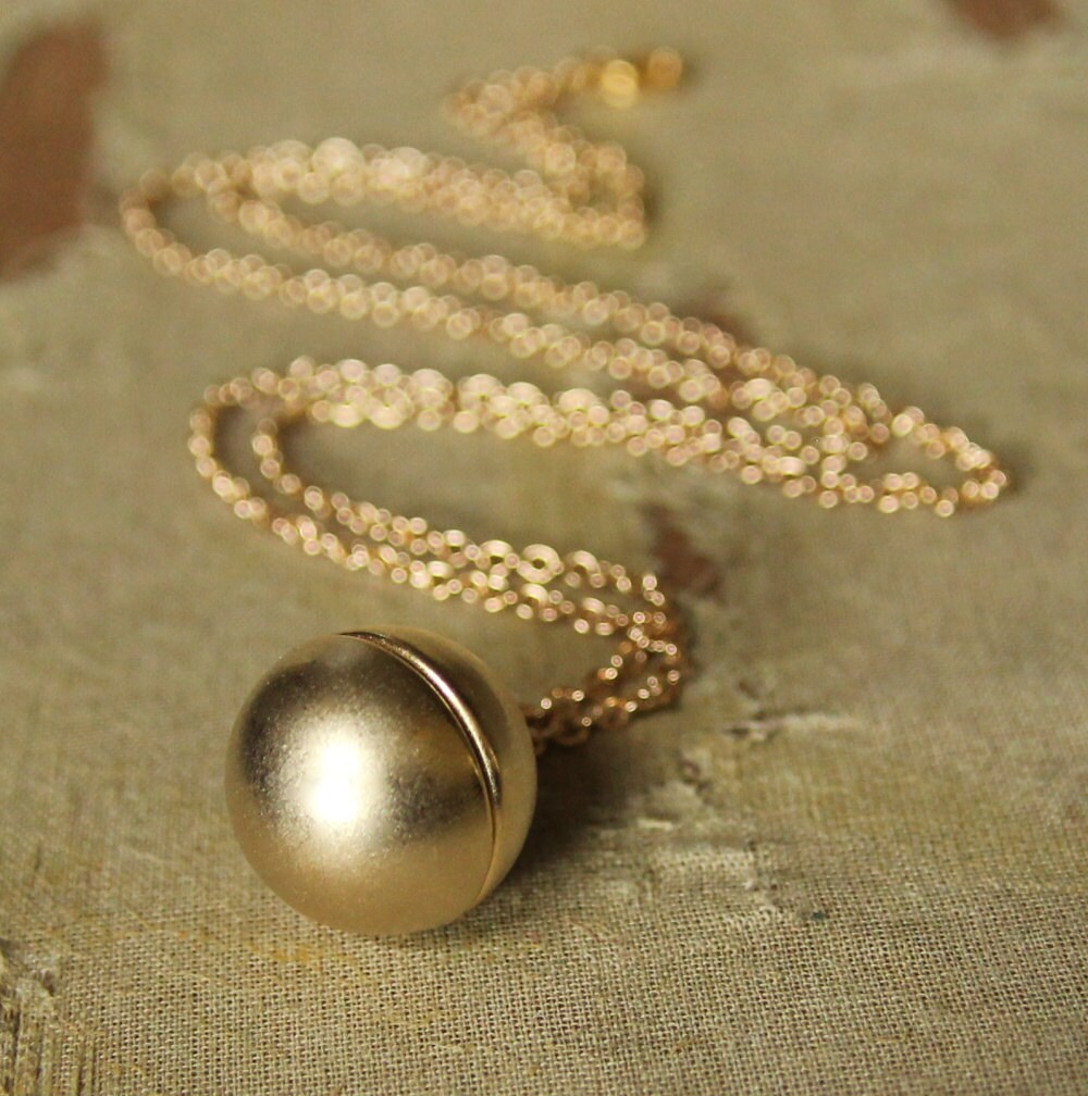 Secret Message Locket - Matte Gold Vintage Ball Locket Necklace - Makes ...