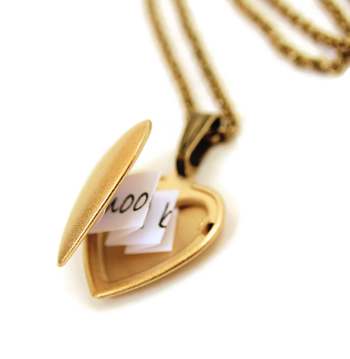 Secret Message Locket Brushed Matte Gold Heart Locket - Etsy