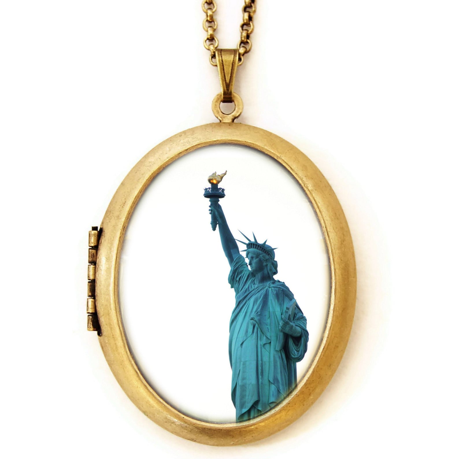 Statue of Liberty Photo Locket NYC Photo Locket Necklace - Etsy