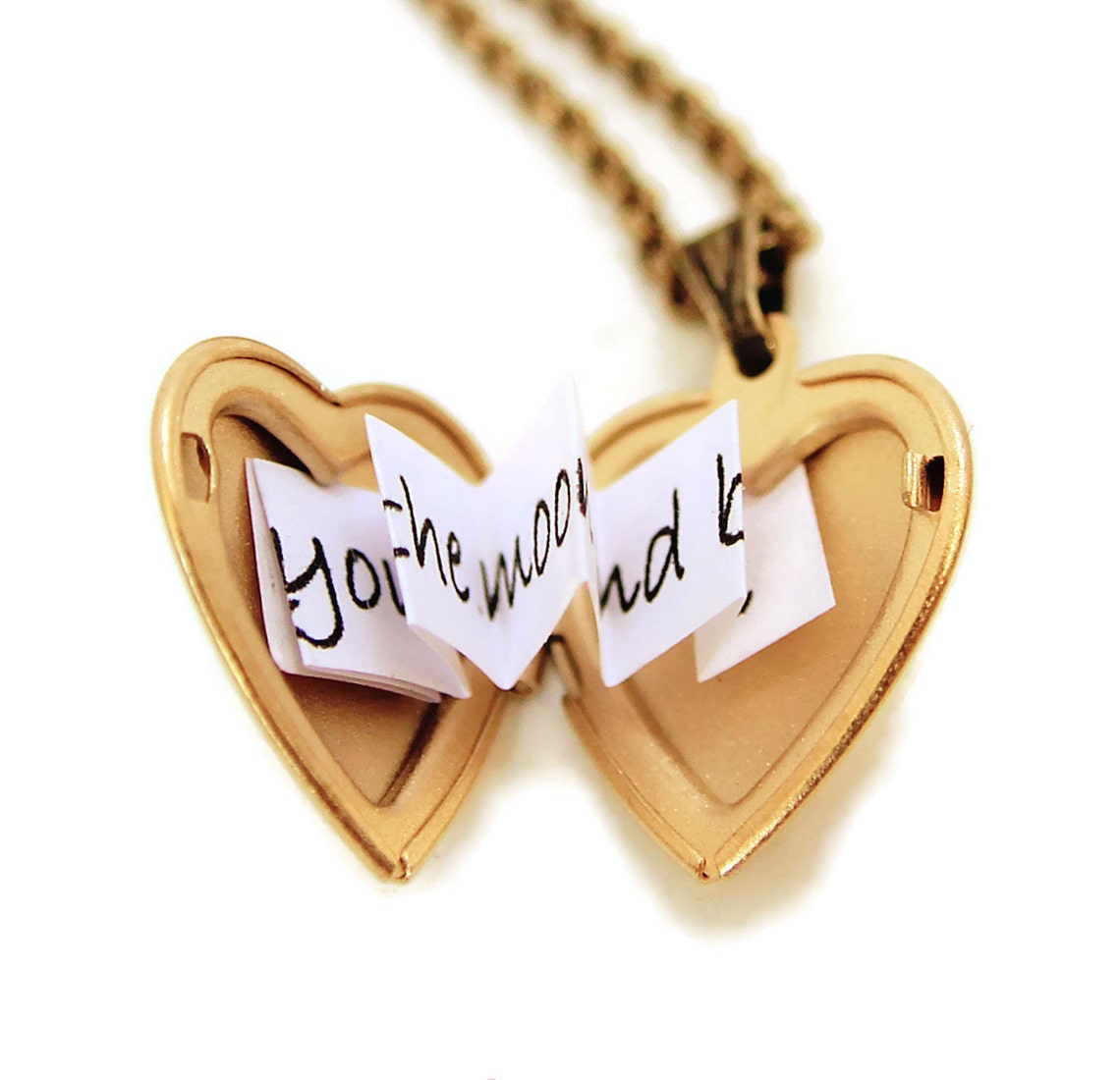 Secret Message Locket Brushed Matte Gold Heart Locket - Etsy