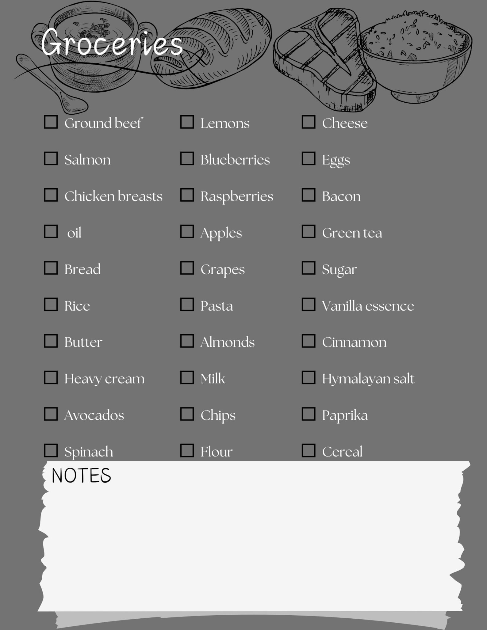 Editable Check off List, Grocery List, Stay on Track List ,restock List ...