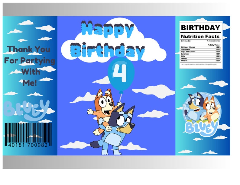 Editable Bluey Chip Bag , Juice Pouch Label , Party Favor - Etsy Canada