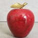 Vintage Red Alabaster Apple With Brass Leaf - Mid-century Modern ...