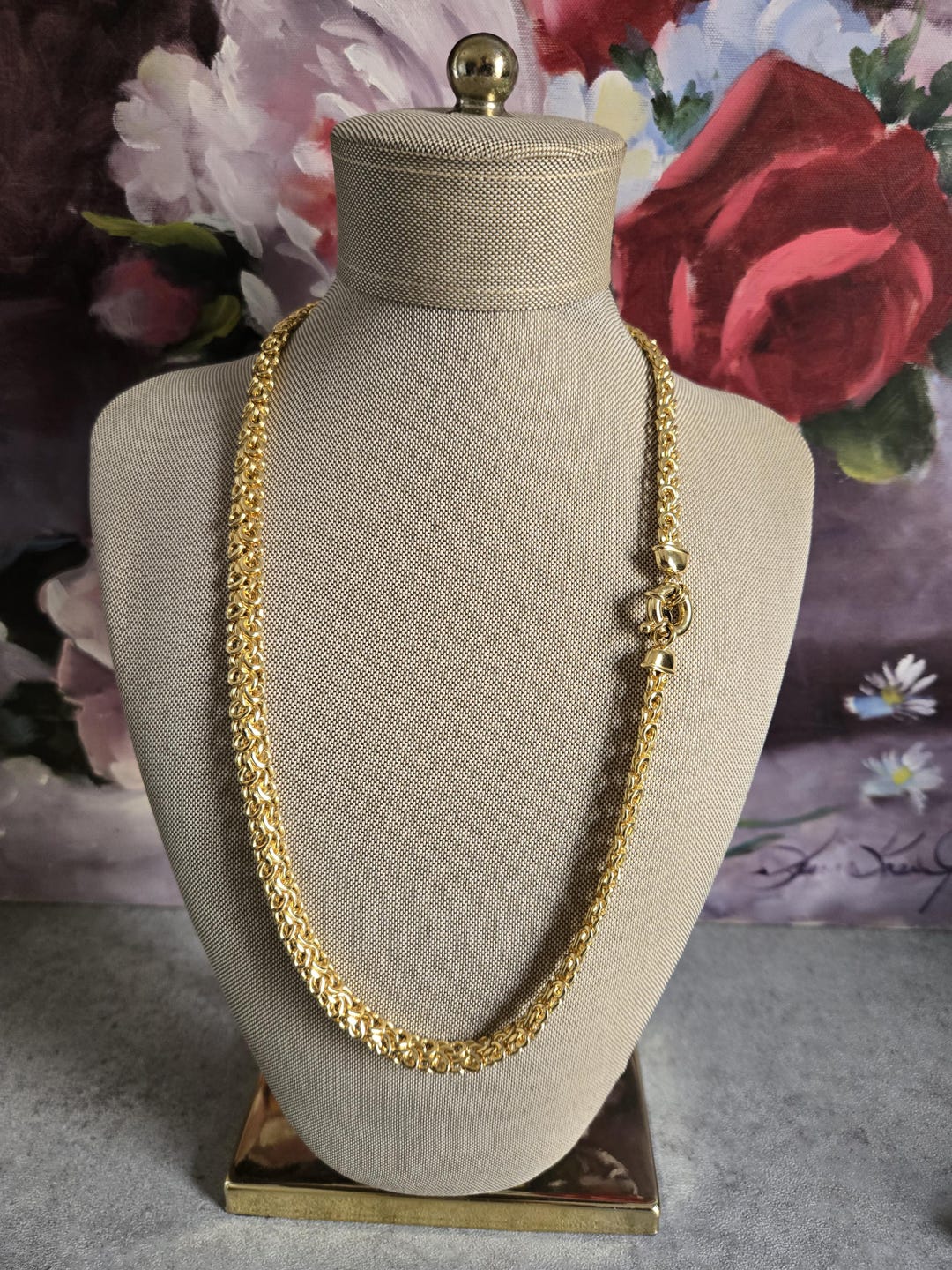 Talbots Gold Tone Chain Link Collar Necklace - Statement Necklace, Gold ...
