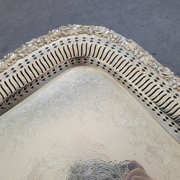 Vintage Silver Tray - Etsy