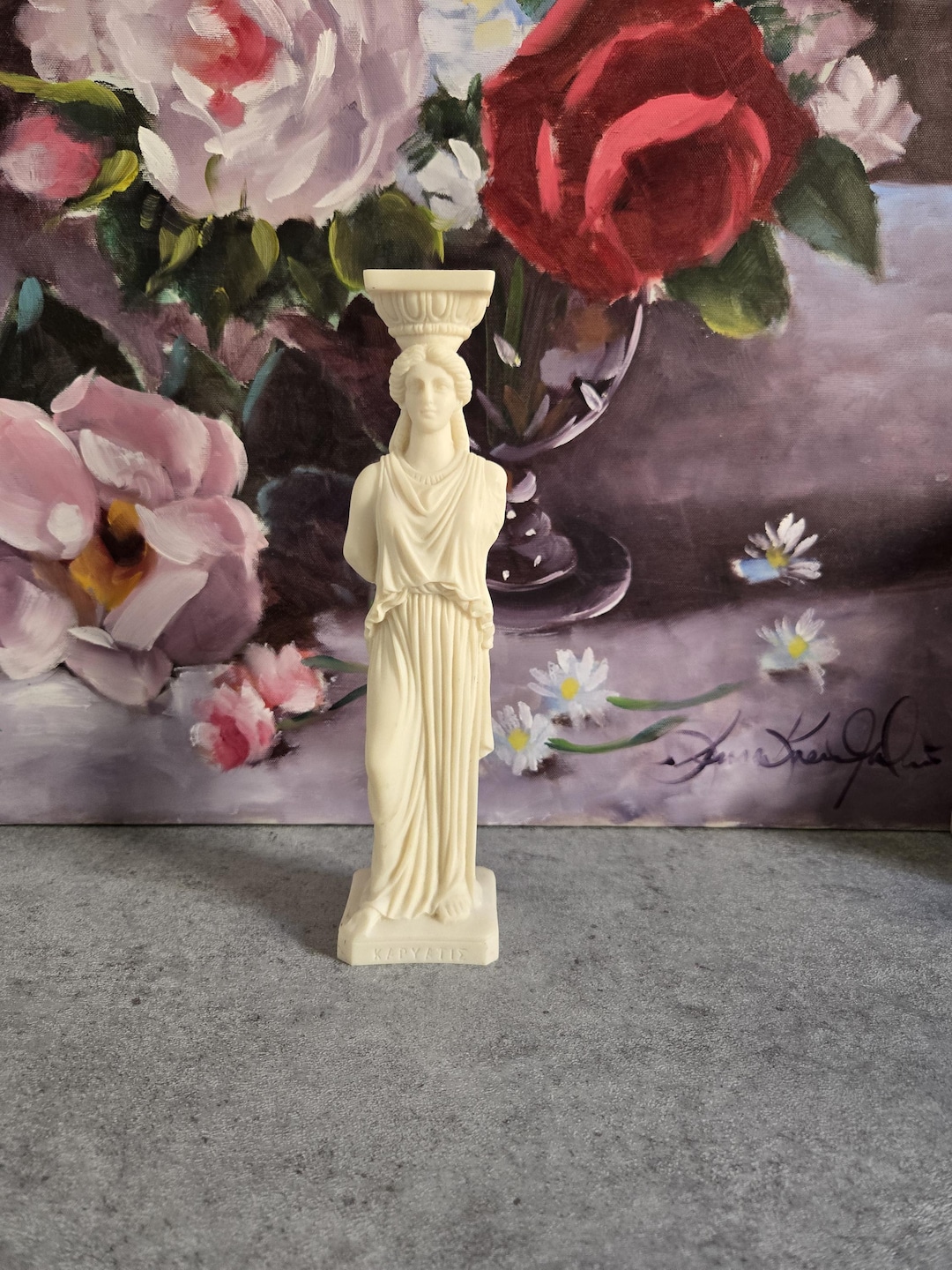 Alabaster Statue - Vintage Replica, Shelf Decoration, White Stone ...