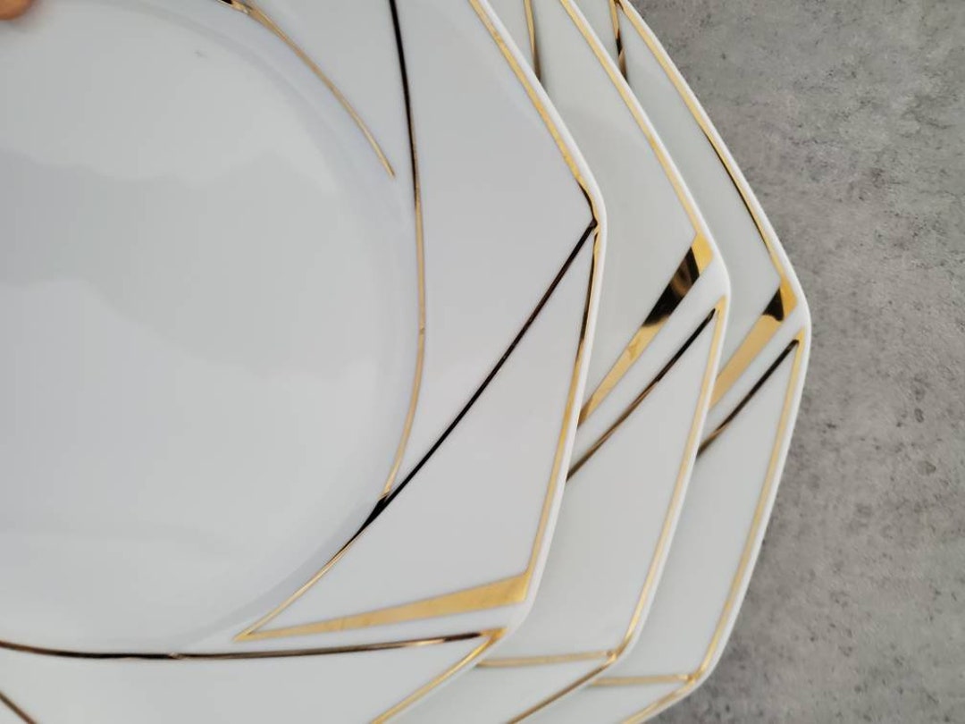 Ranmaru Porcelain 6 Plates - Gallery Collection Crystaline White ...