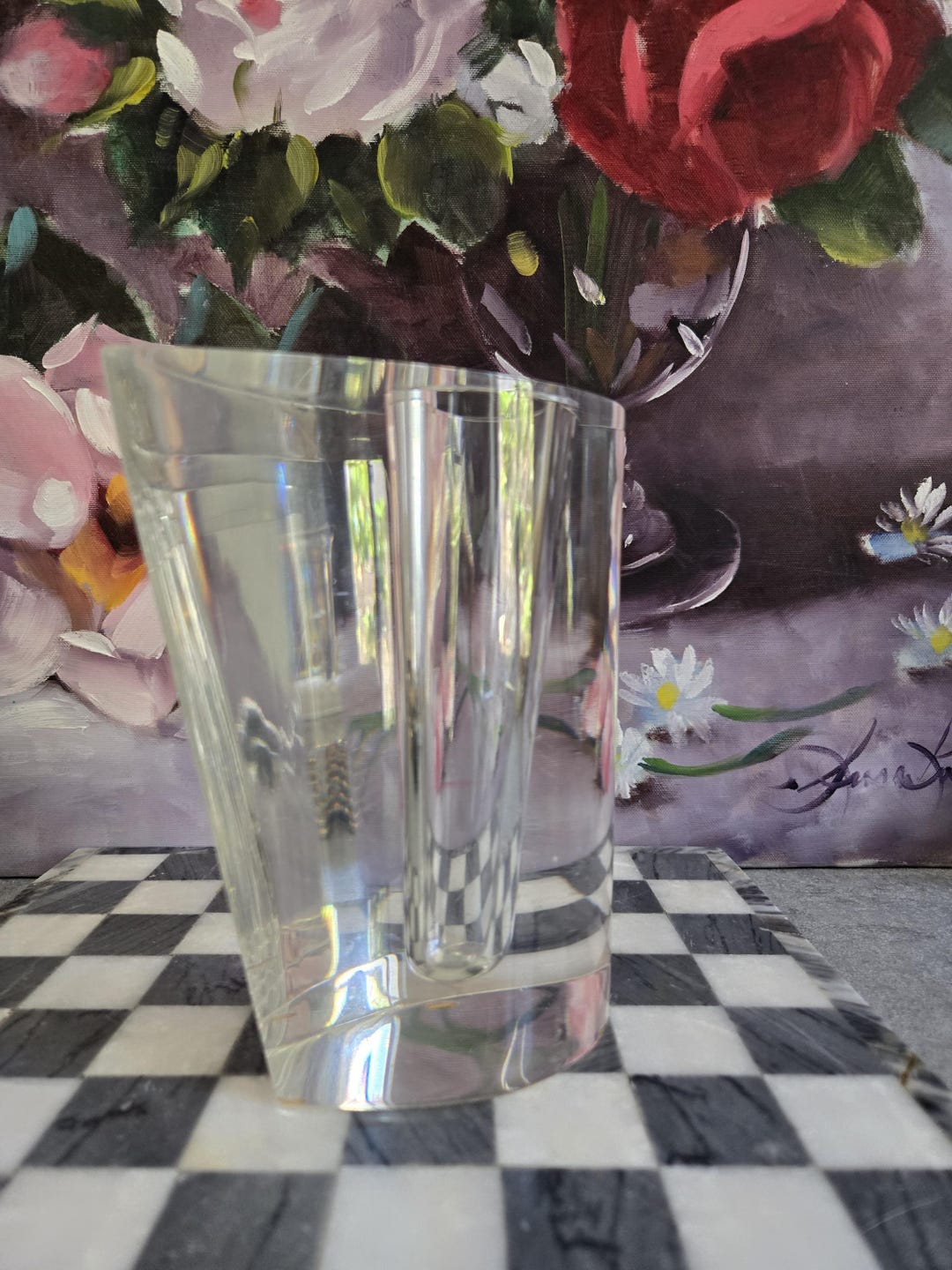 Lucite Clear Vase Signed by Artist Slocum?- Vintage Acrylic Block Vase ...