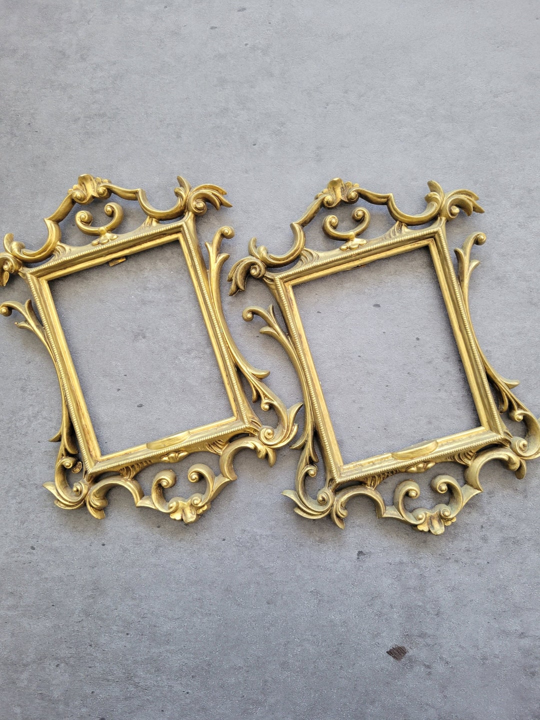 Vintage Italian Frame Set of Two - Pair of Small Baroque Gold Resin ...