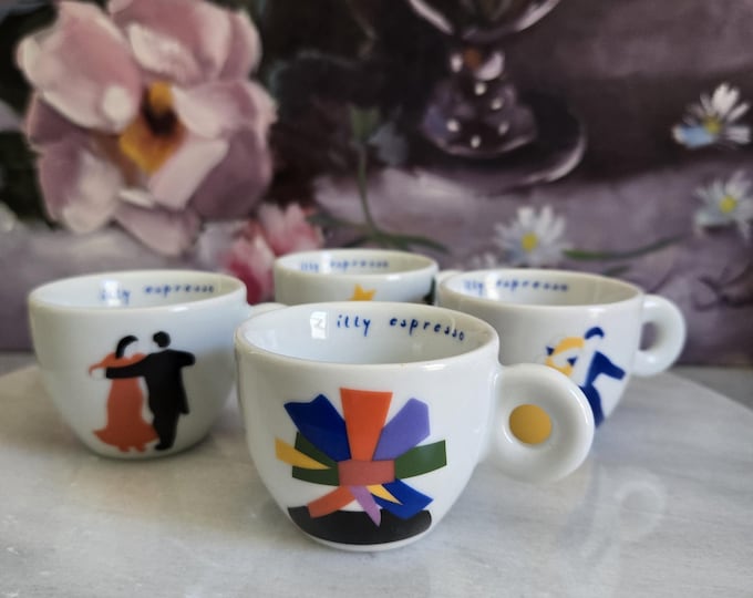 Marco Lodola Illy Espresso Cups 1999 Set of 4 – Art Collection "tazzine ...