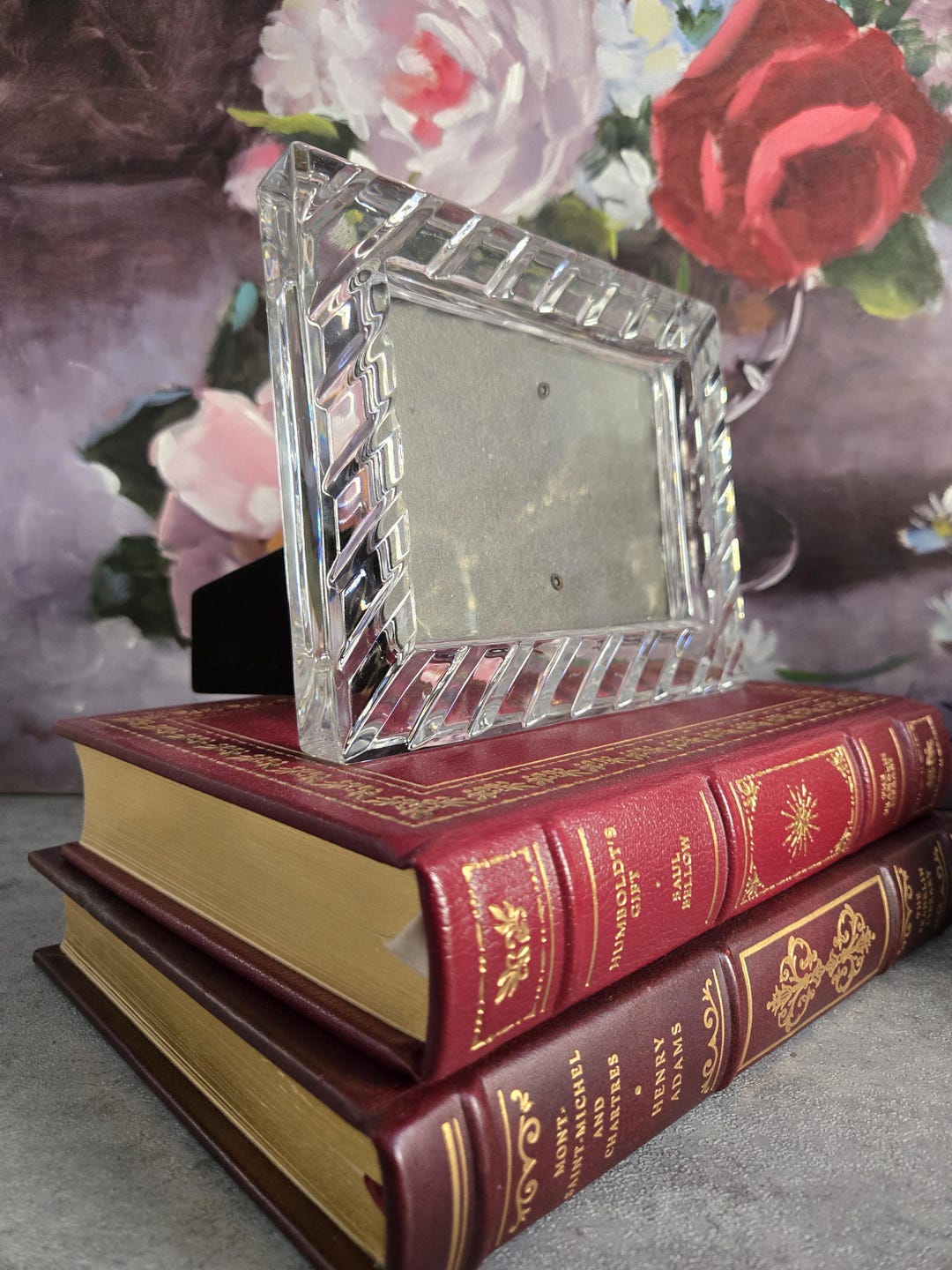 Crystal Photo Frame - Vintage Textured Lead Crystal Glass Frame, MCM ...