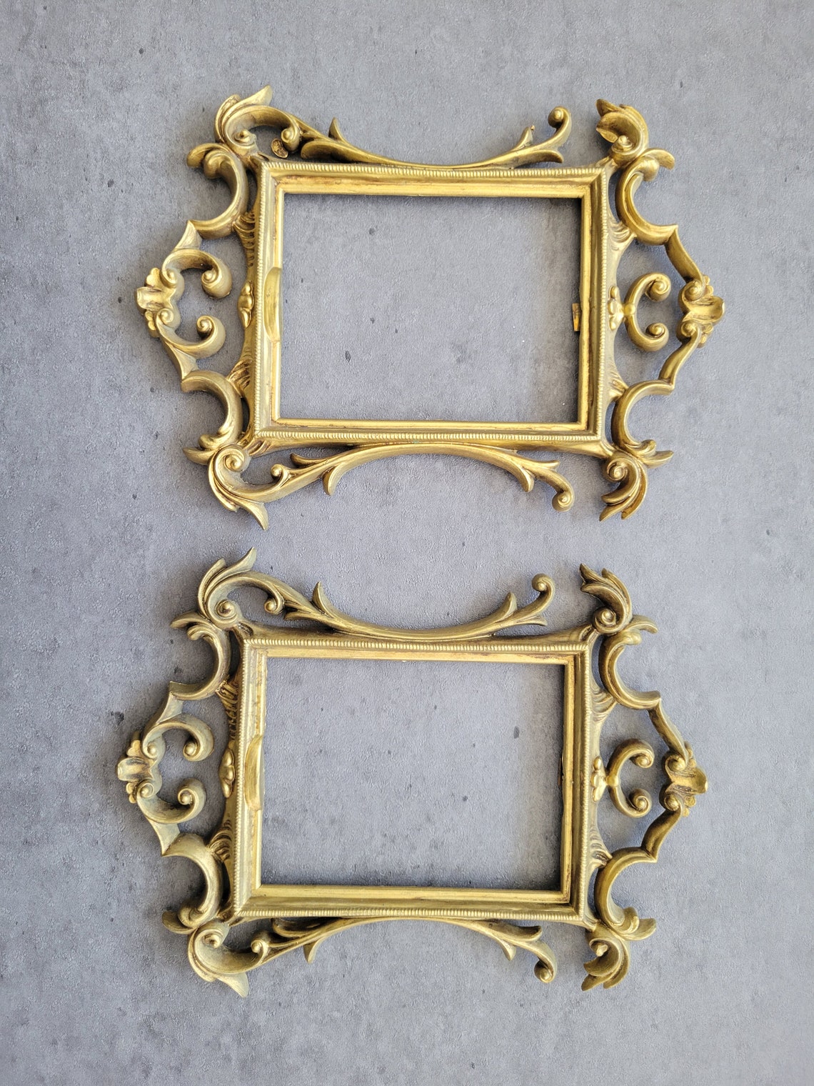 Vintage Italian Frame Set of Two - Pair of Small Baroque Gold Resin ...