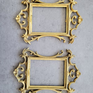 Vintage Italian Frame Set of Two - Pair of Small Baroque Gold Resin ...