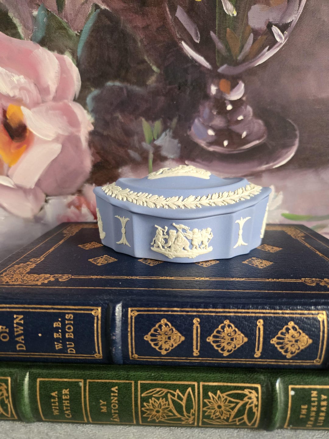 Wedgwood Blue Box - Light Blue Cherub White Relief, Jewelry Box, Made ...