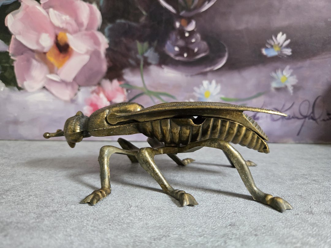 Vintage Italian Ashtray - Metal Fly Decoration, Bug Figurine, Shelf ...
