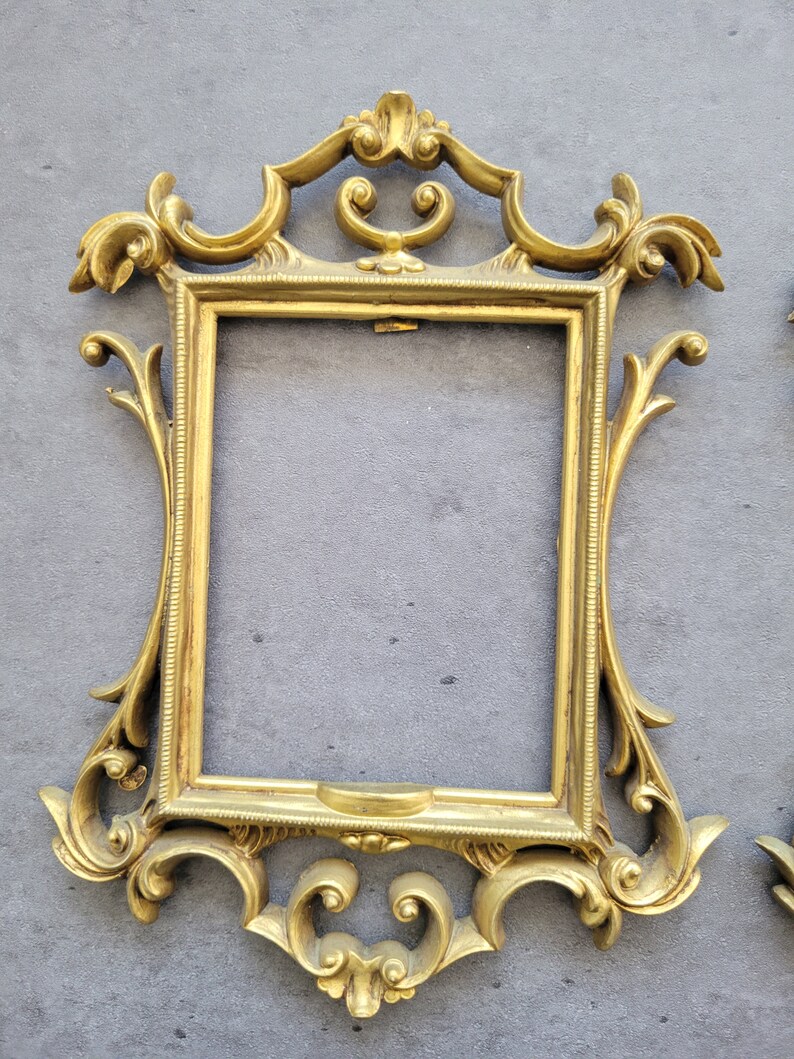 Vintage Italian Frame Set of Two - Pair of Small Baroque Gold Resin ...