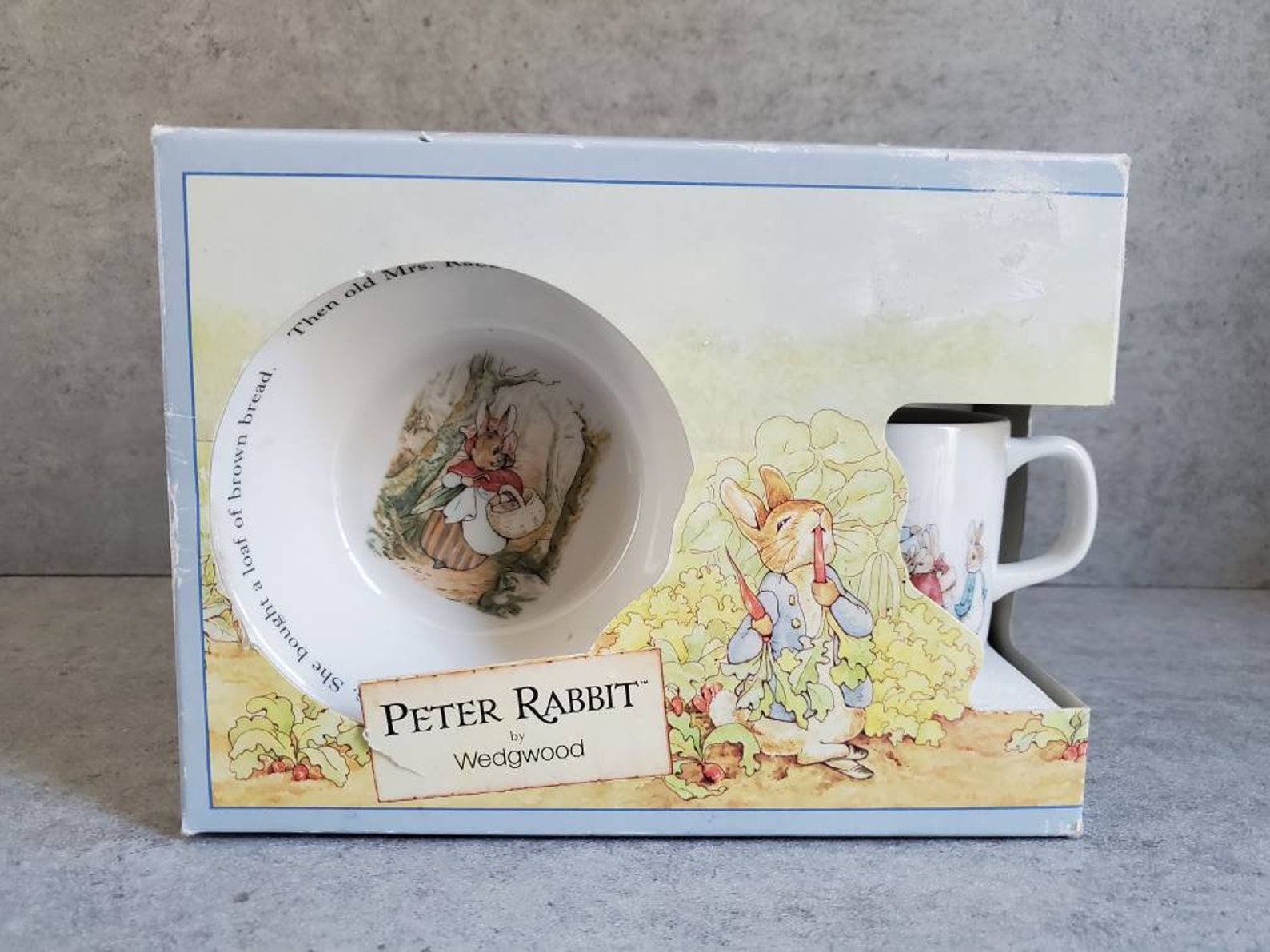 Peter Rabbit Wedgewood Set Plate Bowl and Mug Illustrated - Etsy