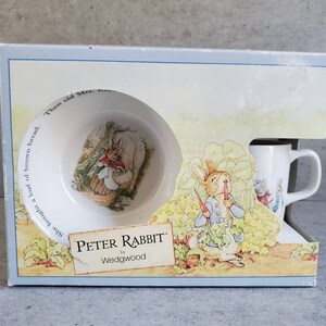 Peter Rabbit Wedgewood Set - Plate, Bowl and Mug Illustrated Set for ...