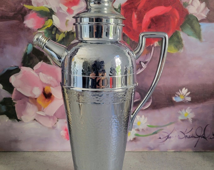 Art Deco Cocktail Pitcher - Chrome Large Vintage Cocktail Mixer ...