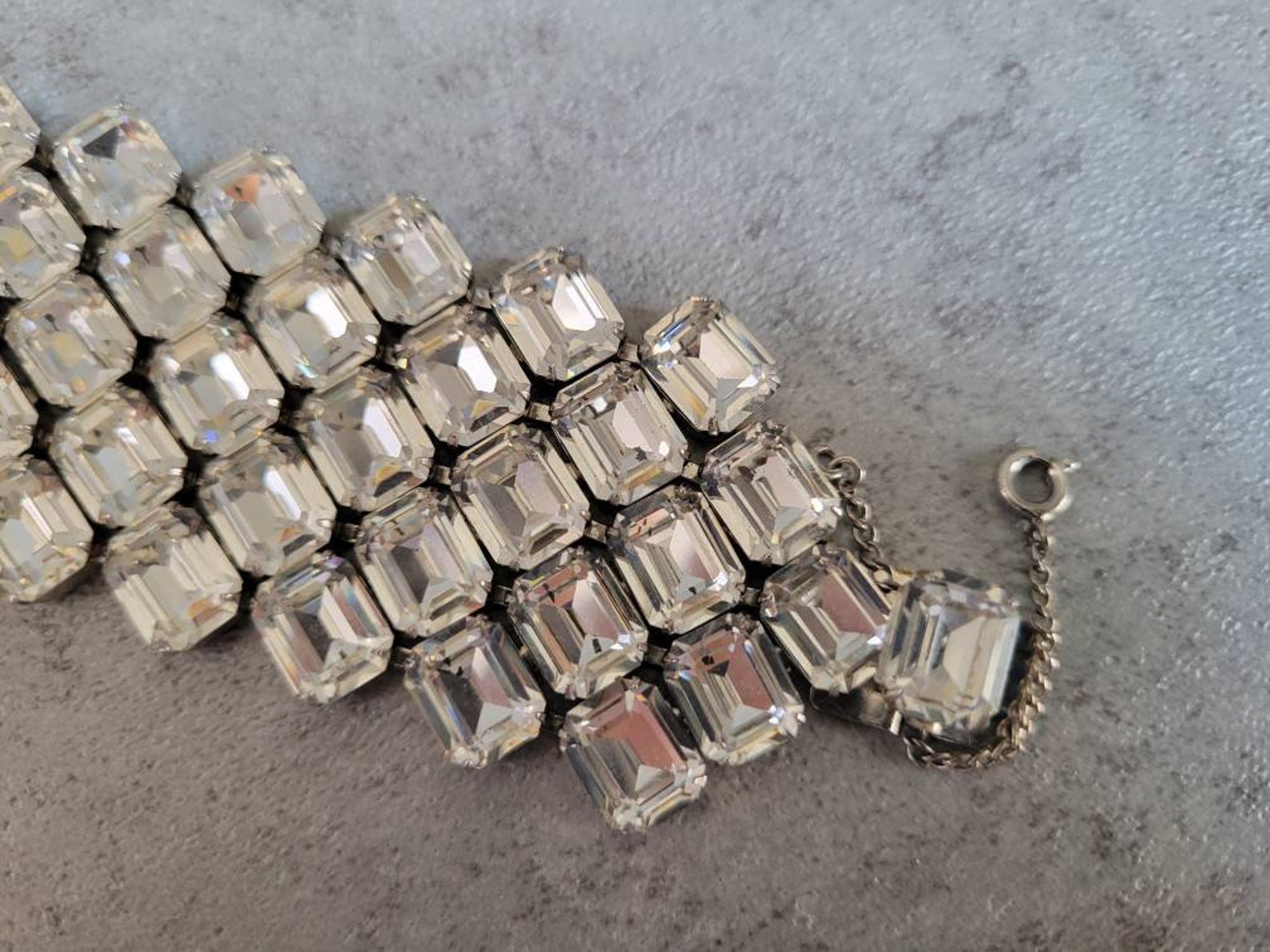 Weiss Rhinestone Bracelet Vintage Bridal Jewelry Wide | Etsy