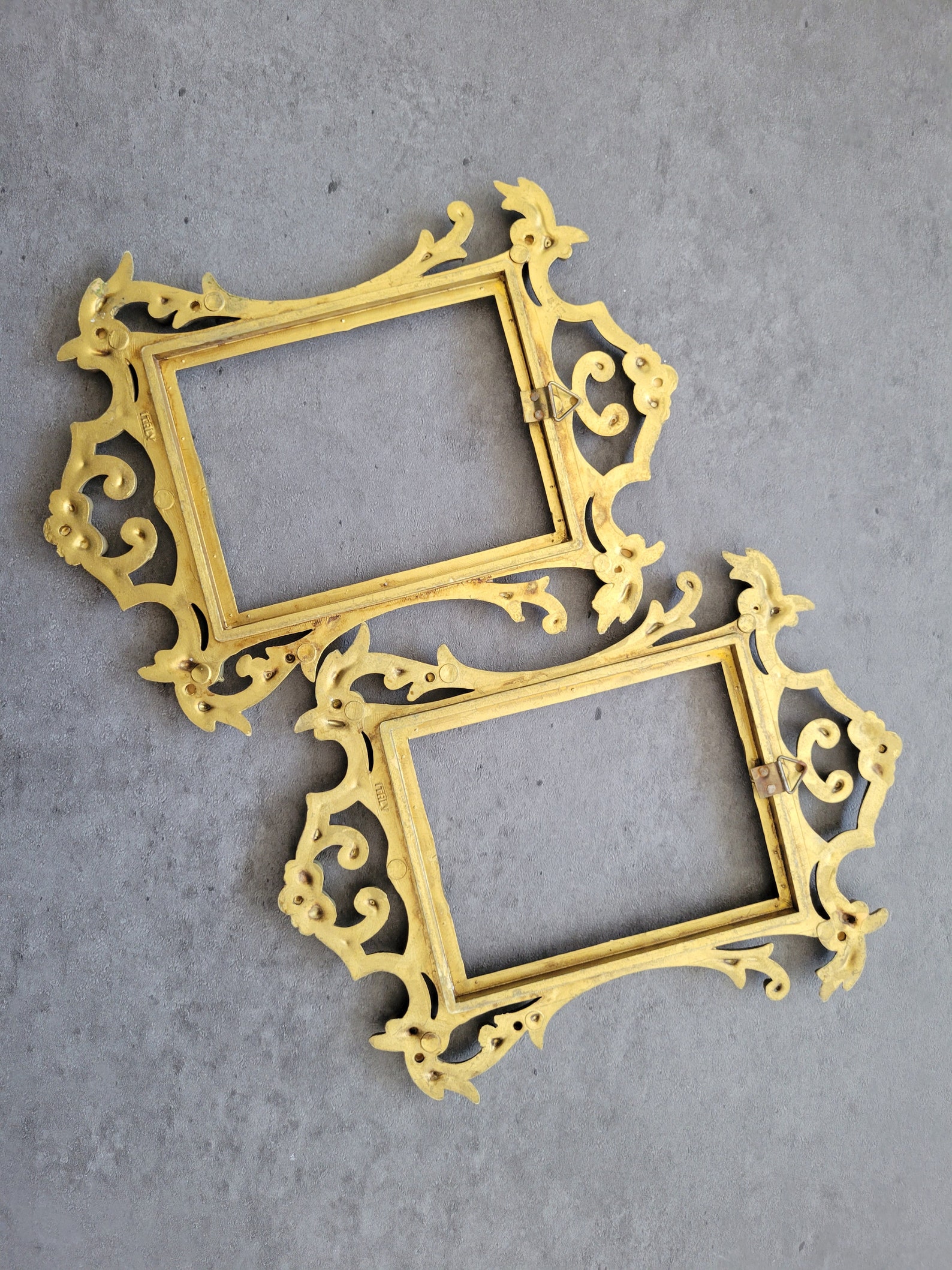 Vintage Italian Frame Set of Two - Pair of Small Baroque Gold Resin ...