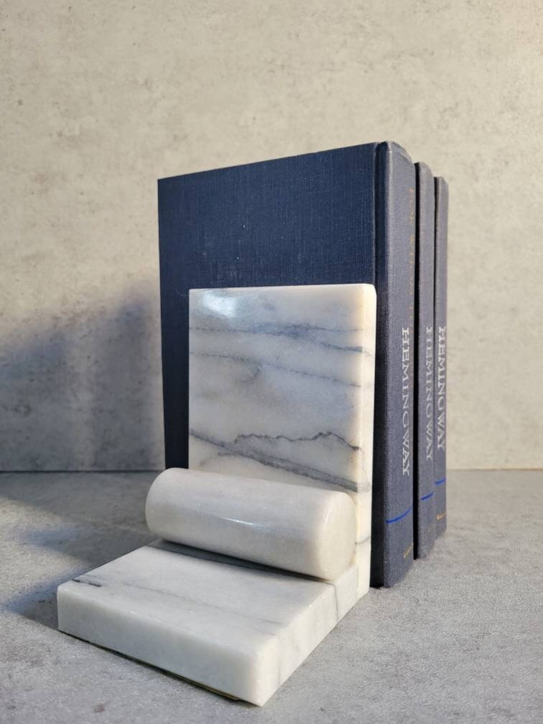 Vintage Marble Bookend - Carved White Stone Bookend, Art Deco Revival ...