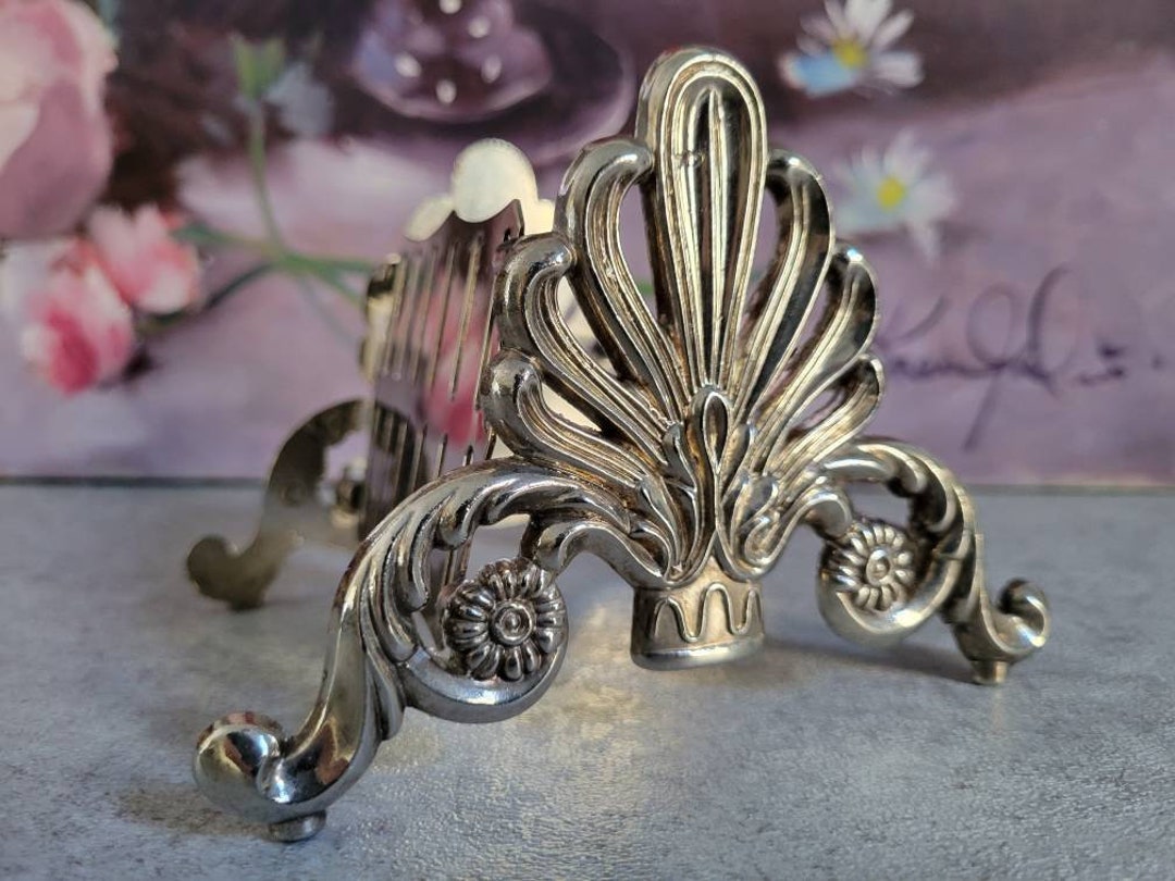 Vintage Silver Plated Knife Rest Stand Knife Ornate Holder - Etsy