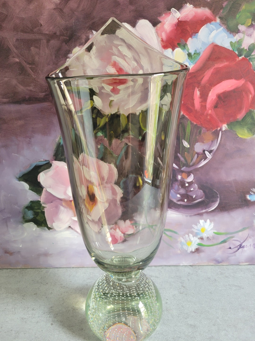 Carl Erickson Vase - Mid-century Modern Glass Art, MCM Decor, Large ...