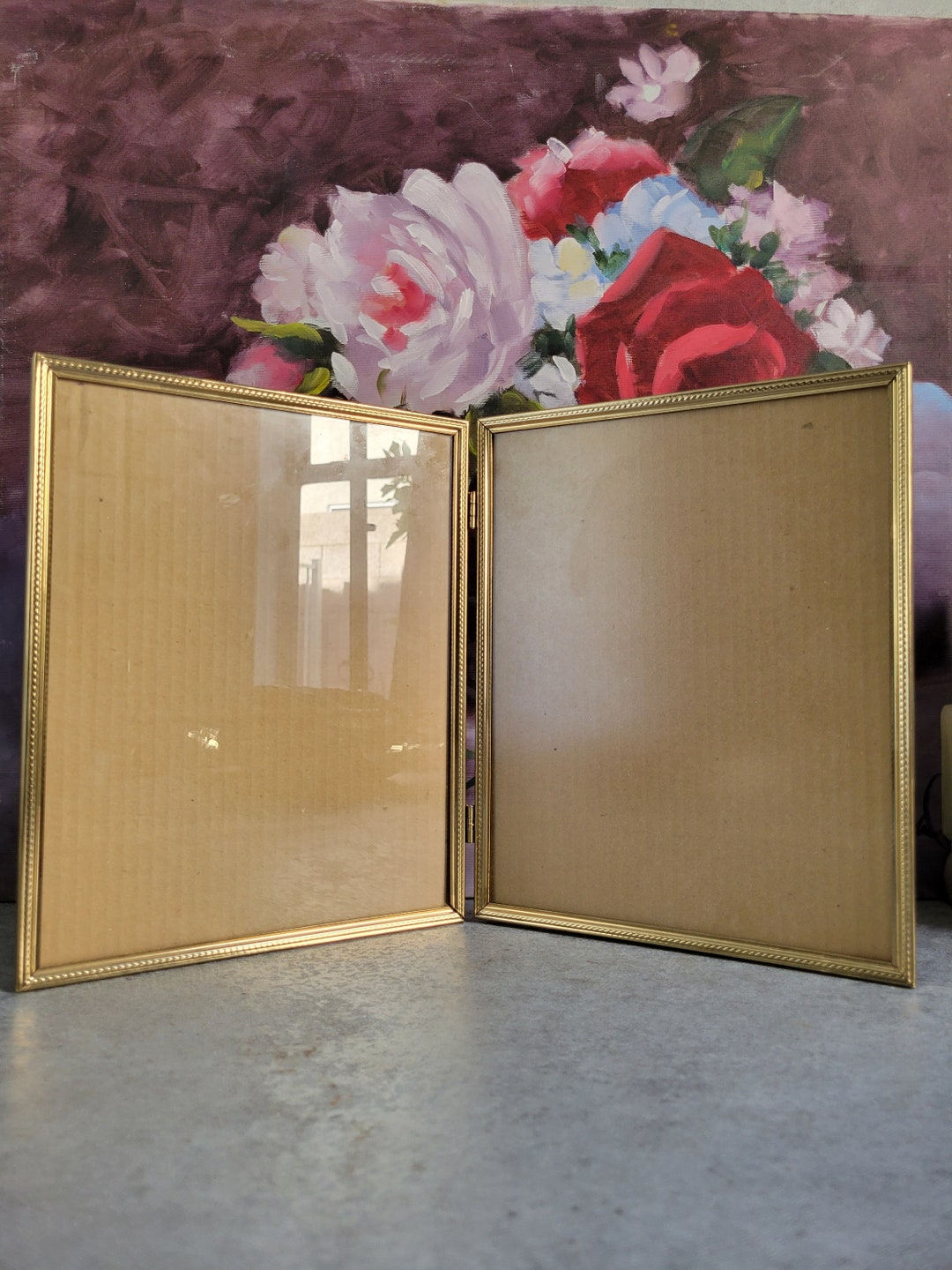 Vintage Double Frame - Large Rectangular Gold Metal Ornate Frame ...