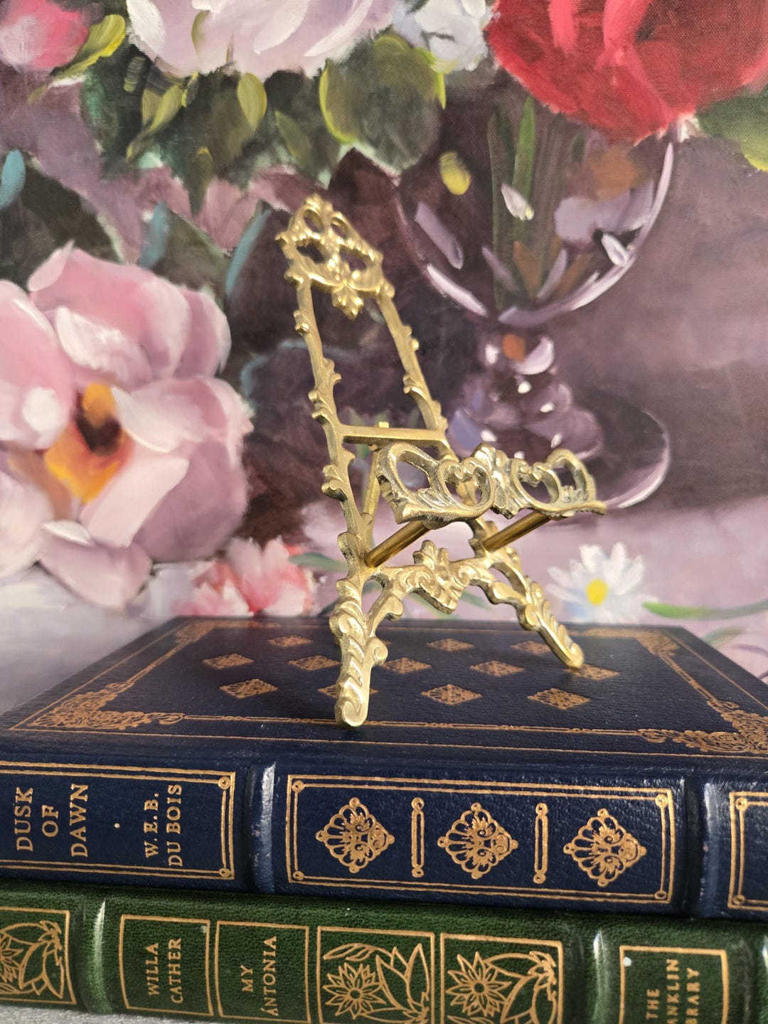 Small Brass Easel Vintage Gold Table Stand for Business Cards, Signs ...