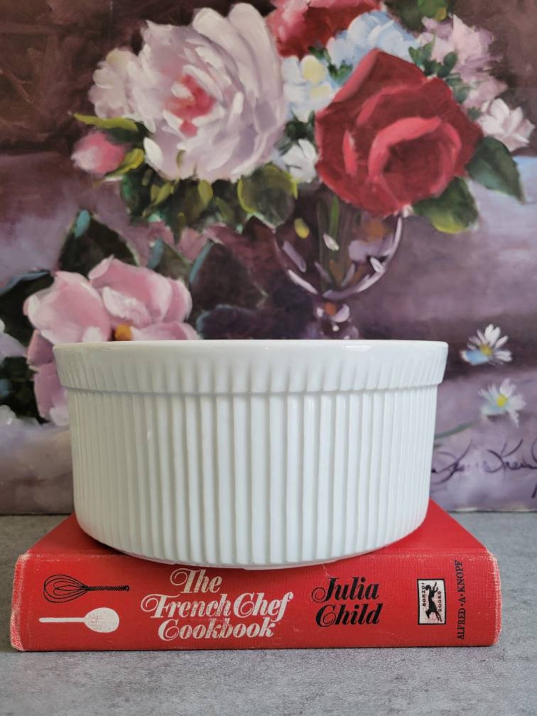 Apilco France Ramekin - Large White Porcelain Bowl, Round French Dish ...