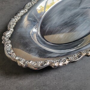 Vintage Silver Plated Bread Platter Oneida Du Maurier Roll Oval Silver ...