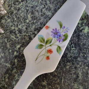 Vintage Porcelain Cake Server - Floral Pie Trowel, White Ceramic ...