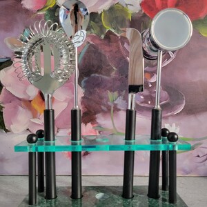 Vintage Barware Set With Marble Stand - Stainless Steel Cocktail Tools ...