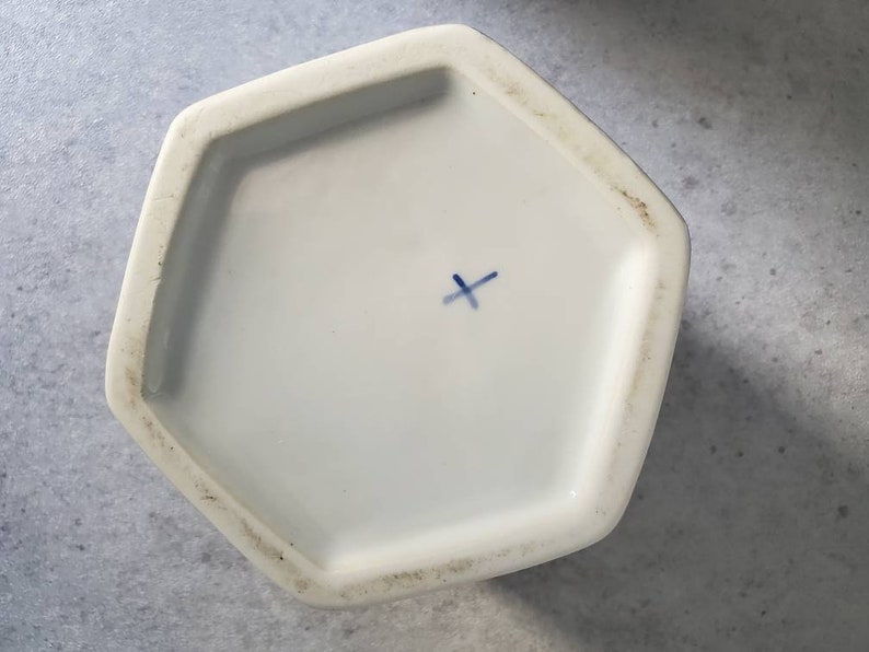 Chinese Canton Box With Lid, Canister Blue & White Porcelain ...