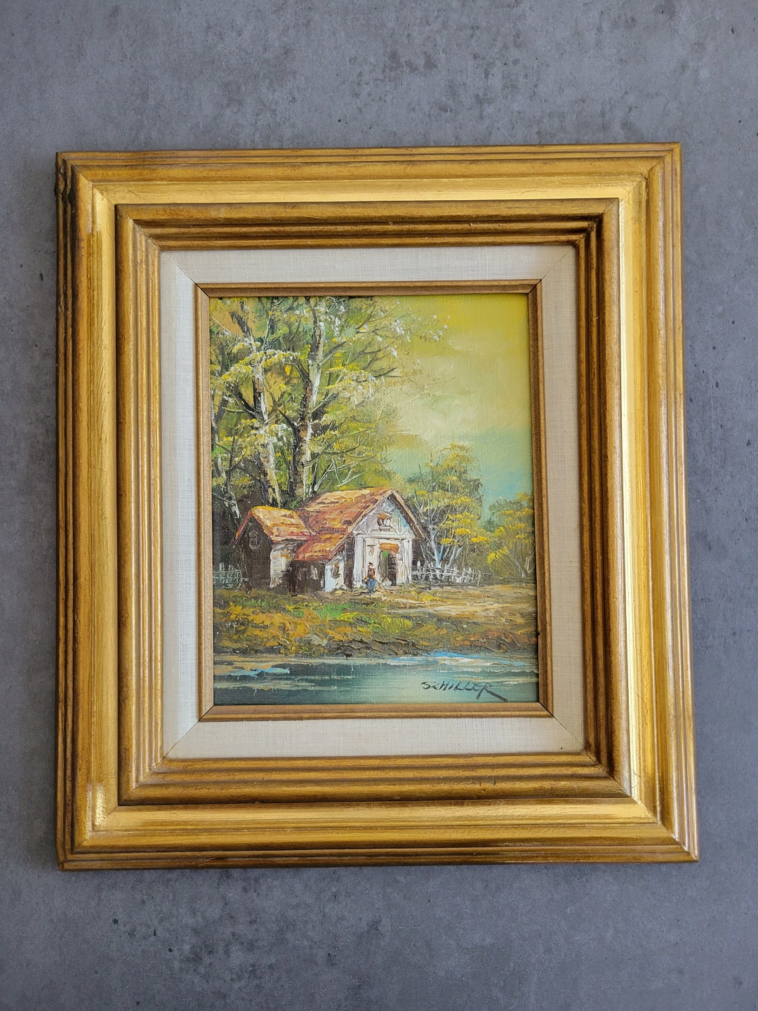 Richard Schiller Original Art -vintage Countryside Scene Oil Painting ...