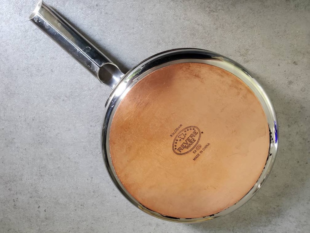 Vintage Paul Rever Copper Pan - 8" Round Copper Frying Pan With ...